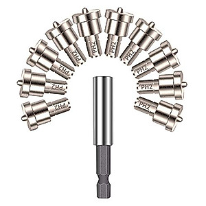 AUTOTOOLHOME 10pcs Drywall Screw Bits Setter PH2 Magnetic Extension Drill Bit Holder for Plasterboard