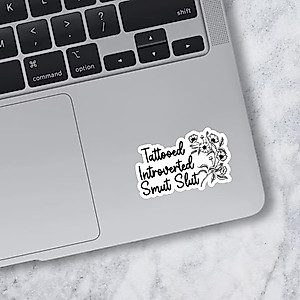 Tattooed Introverted Smut Slut Sticker, Floral Stickers, Bookish Stickers, Smut Reader Stickers, Water Assistant Die-Cut Vinyl Decals for Laptop, Phone, Guitar, Water Bottles, Kindle Stickers
