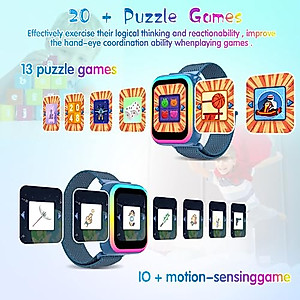 Hewitto Smart Watch for Kids, Kids Smart Watches Girls with Touch Screen and HD Camera, 12 Game Video Music Player Audiobook Alarm Clock Pedometer, Kids Watch for Boys Girls