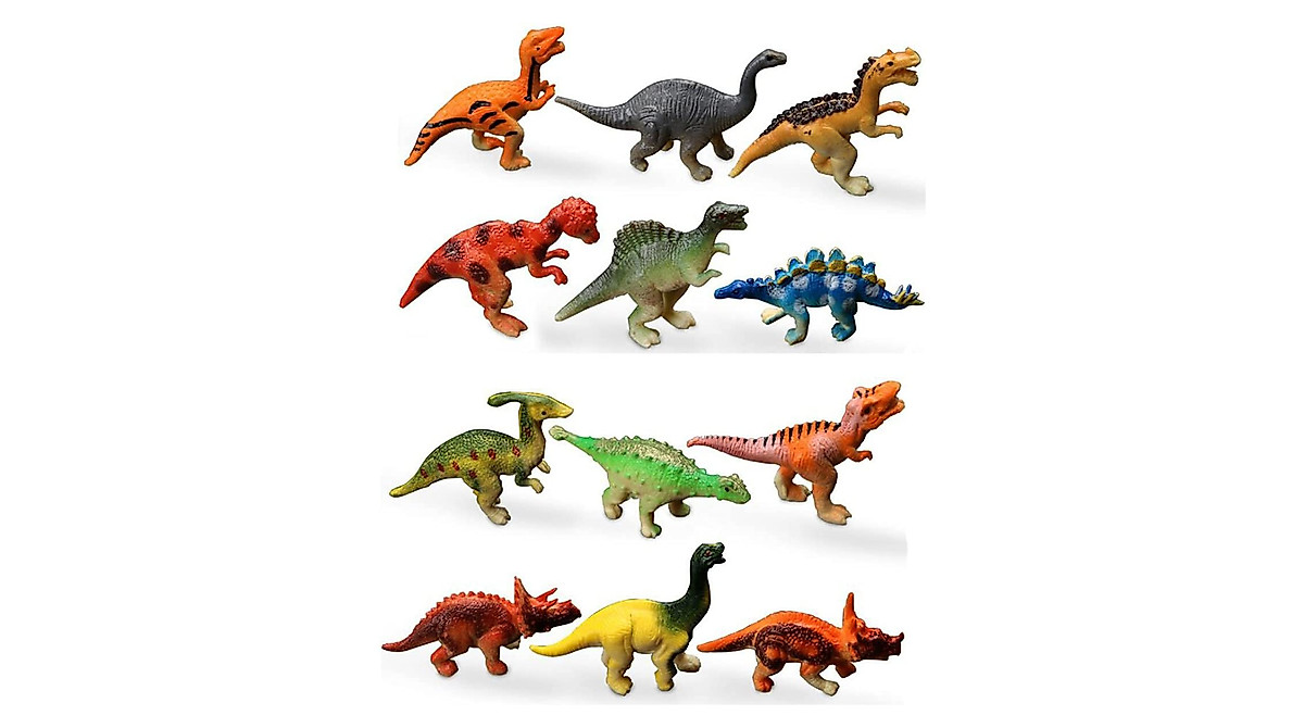 Mini Dinosaur Figures Pack - 12 Durable & Colorful Dino Toys