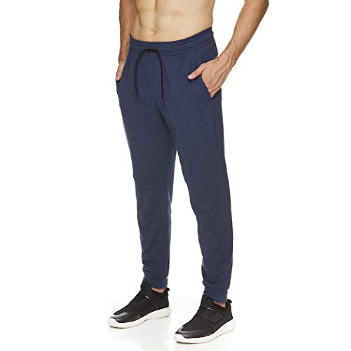 Gaiam Men's Restorative Fleece Yoga Pants - Performance Running & Workout Sweatpants - Restorative Navy Heather, Small