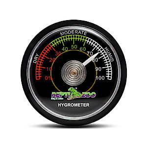 REPTI ZOO Reptile Terrarium Hygrometer,Dial Gauges Pet Rearing Box Hygrometer