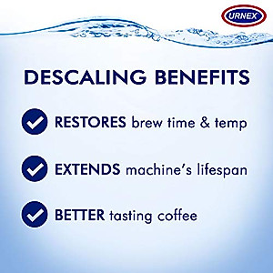 Urnex Liquid Dezcal Activated Descaling Solution - 33.6 Ounce (8 Uses) - For Use With Keurig 1.0/2.0, Home Coffee and Espresso Machines, Kettles, Garment Steamers