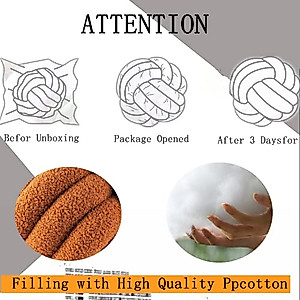 Vdoioe Knot Ball Pillow, Sherpa Home Decorative Plush Pillow Soft Round Throw Pillow, Knotted Pillow for Bed Couch Sofa