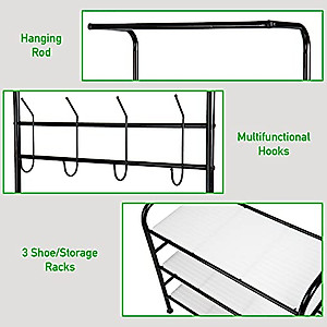 Mind Reader Metal Coat, Shoe Rack, Purses, Scarf, Shelving Organizer, Black