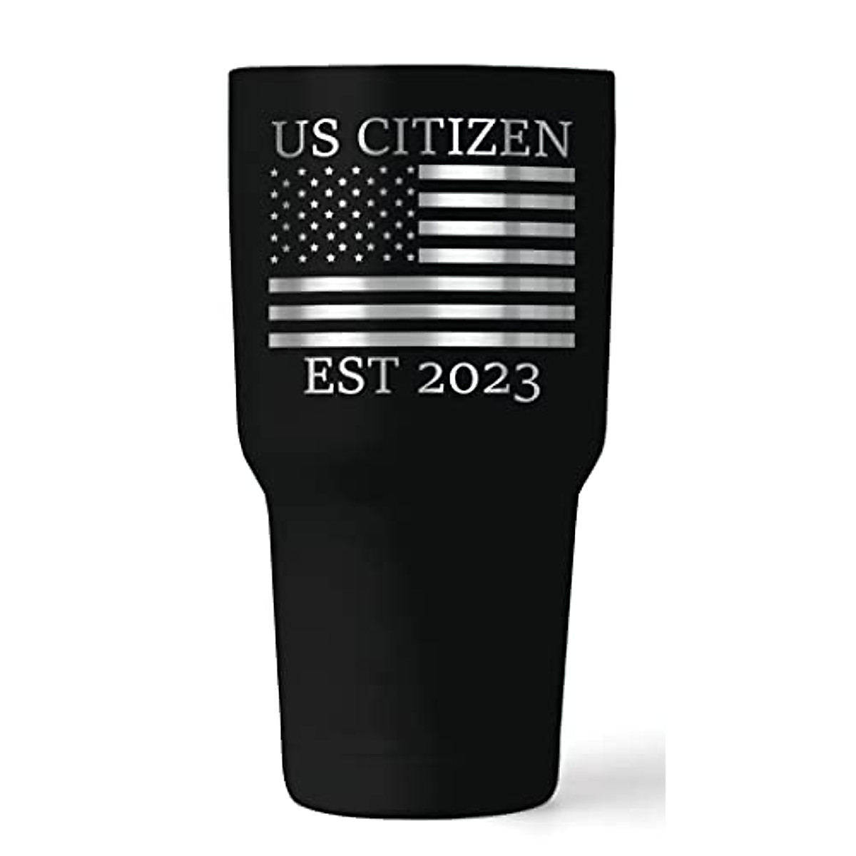New US Citizen Gifts 2023 | 30oz Steel Travel Tumbler for Coffee or Cold Drinks | American Flag Citizenship Congratulations Mug (30oz Black 2023)