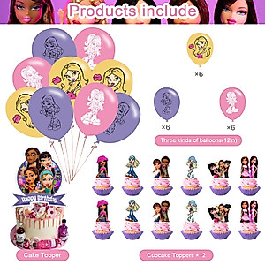 ℬ𝓇𝒶𝓉𝓏 Birthday Party Supplies, ℬ𝓇𝒶𝓉𝓏 Party Decorations,ℬ𝓇𝒶𝓉𝓏 Girl Party Theme Includes Balloons,Banner,Cake Toppers for Kids Birthday Theme Party Decorations