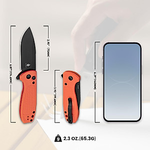 Kizer Amicus Pocket Knife, 2.95” Satin Nitro V Steel Blade EDC Knife, FRN Handle Camping Folding Knife with Reversible Deep Carry Clip, Cool Knife for Men Women Gift L3002M2