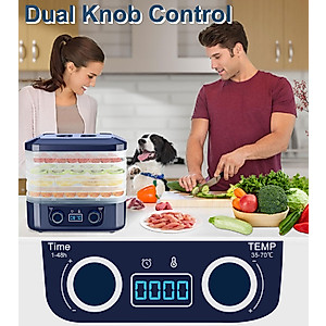 LanAqua Food Dehydrator Machine, Dehydrator for Food and Jerky with Adjustable Temperature(95-158°F) & 48H Timer, Digital Food Dehydrator with 5-Trays, Electric Food Dryer for Meat, Pet Treats, Herbs