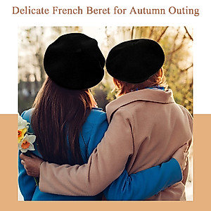 BBTO 8 Pieces Beret Hats for Women Wool French Hats Artistic Solid Color Winter Beanie Cap for Women Men Girls Lady