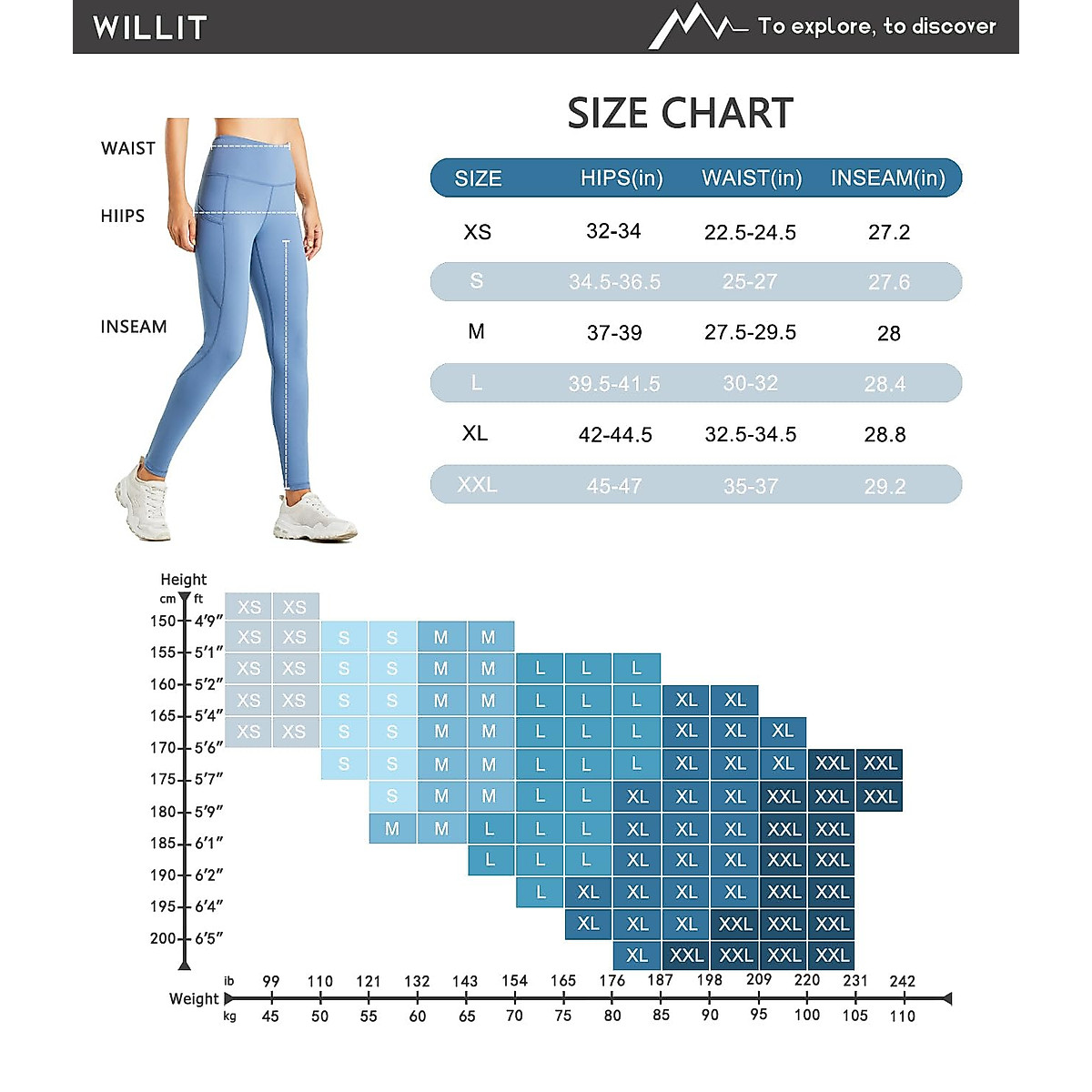 Willit Women's Fleece Lined Leggings Water Resistant Winter Pants Thermal High Waisted Yoga Hiking Running Tights Pockets Black L