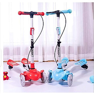 Ygqtbc Folding Kick Scooter for Kids 2 Wheel Scooter for Girls Boys, Safety Certified, 3 Adjustable Height, PU LED Light Up Wheels for Children 4 Years and up (Color : Yellow)