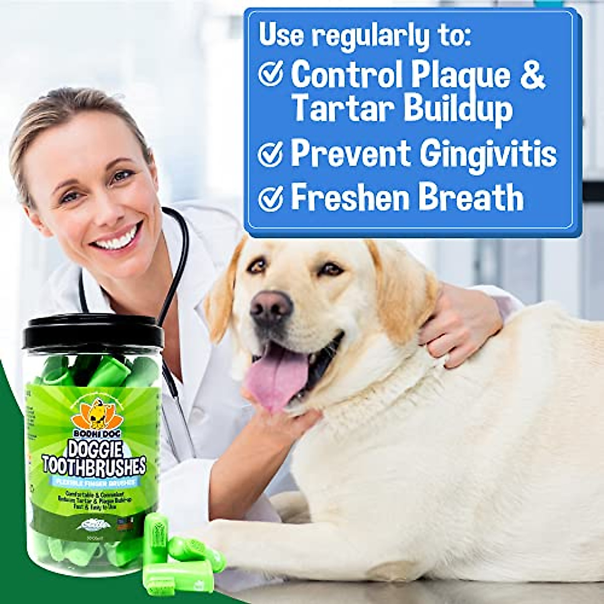 Gentle Disposable Dog Toothbrushes | Soft High Grade Finger Toothbrush with Silicone Bristles for Pet Dental & Oral Care Teeth & Gum