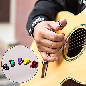 15 Pieces Banjo Guitar Picks Ring Thumb Finger Picks Alaska Open Design Finger Pick Stainless Steel Finger Picks Adjustable Plectrum Thumb Middle Finger for Acoustic Guitar Banjo Bass (Mutiple Color)