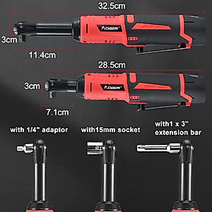 AOBEN 3/8" 40 Ft-lbs Cordless Electric Ratchet Wrench Kit with Variable Speed, Lithium Batteries