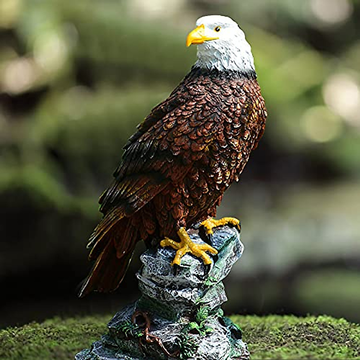 plplaaobo Resin Eagle Statue, Garden Eagle Animal Bird Art Decor Sculpture Outdoor Statue Decor for Pathway Patio Yard and Lawn