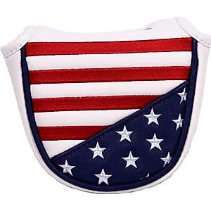 DBYAN USA Stars and Stripes Semicircle Mallet Shaped Magnetic Closure Golf Putter Head Cover for Scotty Cameron,Taylormade, Titleist, Ping and Mizuno Putters