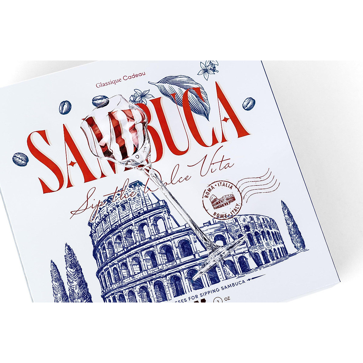 GLASSIQUE CADEAU Crystal Sambuca, Cordial, Digestive Glasses with Long Stem for Sipping After Dinner Drinks | Set of 4 | 3 oz Tall Stemmed Liquor Glassware