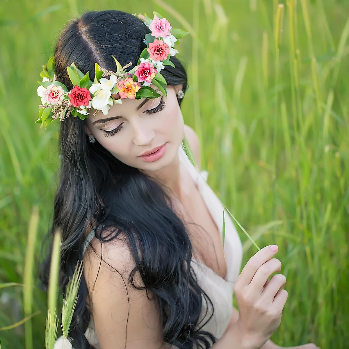 Whaline 120Pcs Faux Flowers Heads Pink Fake Silk Rose Head 1.8 Inch Mini Roses Artificial Silk Flower Head Artificial Craft Flowers Small Fabric Flowers for DIY Wreath Wedding Home Party Decor