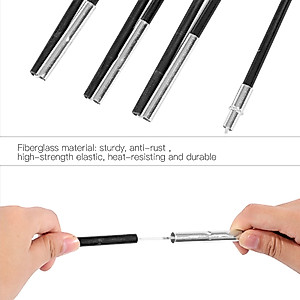 Tihebeyan Tent Pole, Fiberglass Adjustable Replacement Poles Rods Awning Frames Kit