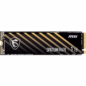 MSI SPATIUM M470 PCIe 4.0 NVMe M.2 1TB Internal SSD PCIe Gen4 NVMe 1.3 3D NAND 3300 TBW (SPATIUM M470 PCIe 4.0 NVMe M.2 1TB)