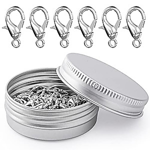 100PCS Lobster Clasps, Metal Alloy Small Lobster Claw Clasps, Weico Lobster Clip for Handmade Necklace, Bracelet Jewelry Making Accessories Fastener Hook( 12mmx6mm, Nickel)