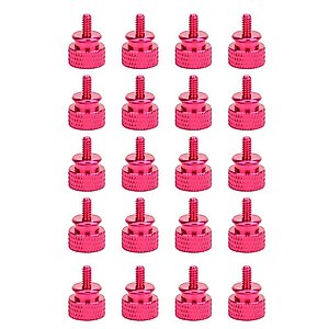 20 Pack Computer Case Thumbscrews, Fully Threaded 6-32 Teeth Knurled Thumb Screws, Aluminum Alloy Case Anodized Hand Fastener for Cover/Power Supply/PCI Slots/Hard Drives(pink)