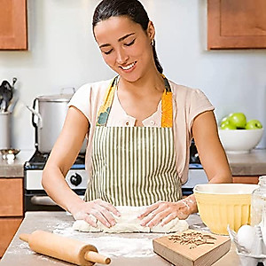 Wooden Cookie Molds, Wooden Cookie Biscuit Mold Baking Cookie Mold Wooden Carved Mold Cookie Cutter Embossing Mold, DIY Shapes Cookie Stamp,Gingerbread Mold,Pine Cone Mold (Rose)