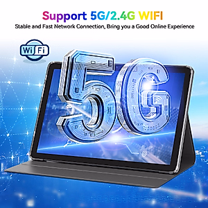 Newest 2024 Android 13 Tablet, 128GB+16(8+8 Expand)GB/512GB Expandable, Octa-Core Tablet with 5G WiFi, 8000mAh Battery, 10.1 inch Tablet with 21MP Camera, Tablet with Keyboard, Bluetooth, Mouse, Case.