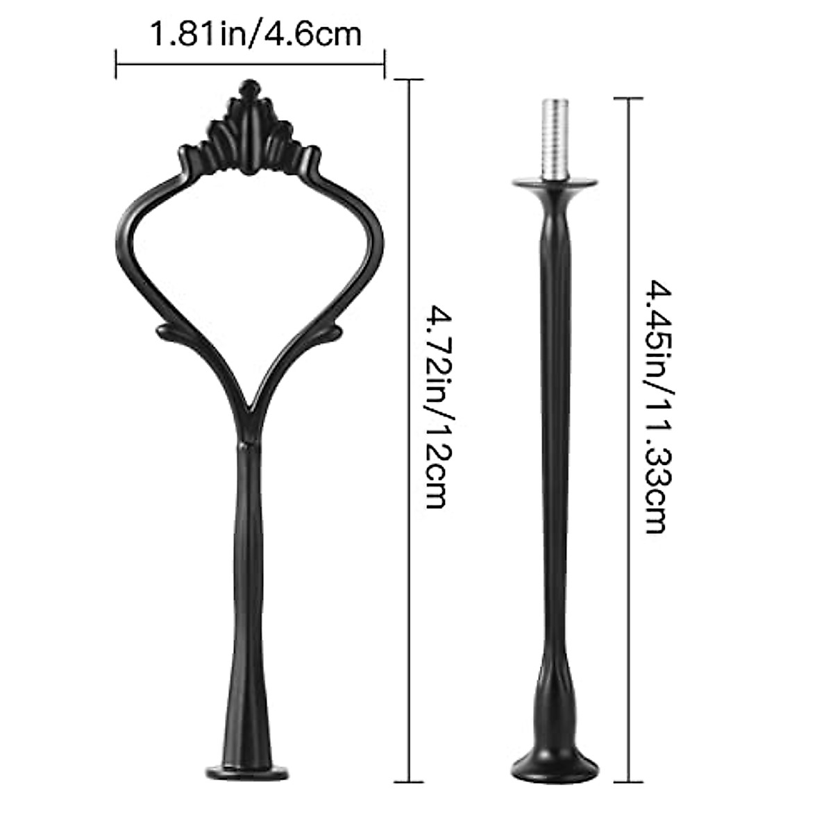 6 Set Tiered Tray Hardware for Cake Stand Mold Crown 3 Tier Cake Stand Fittings Hardware Holder for Wedding and Party Making Resin Cupcake Dessert Platter Serving Stand(Black)