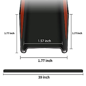 Door Draft Stopper, Cuttable Under Door Seal, Strong Adhesive Draft Stopper for Bottom of Door for Exterior/Interior Doors 39” Length (Black)