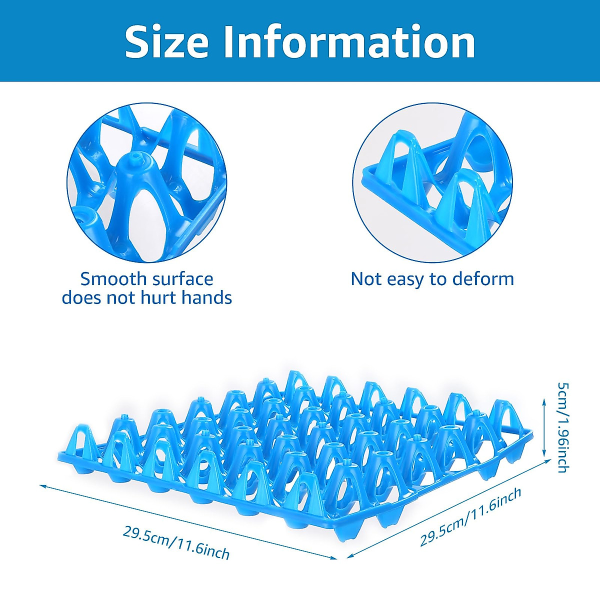 CertBuy 8 Pack Plastic Egg Trays, Blue Plastic Egg Racks, Plastic Egg Tray Egg Crates 30-Egg for Home Chicken Farmers, Stackable Egg Cartons Hold Multiple Eggs, Great for Storing and Shipping Eggs