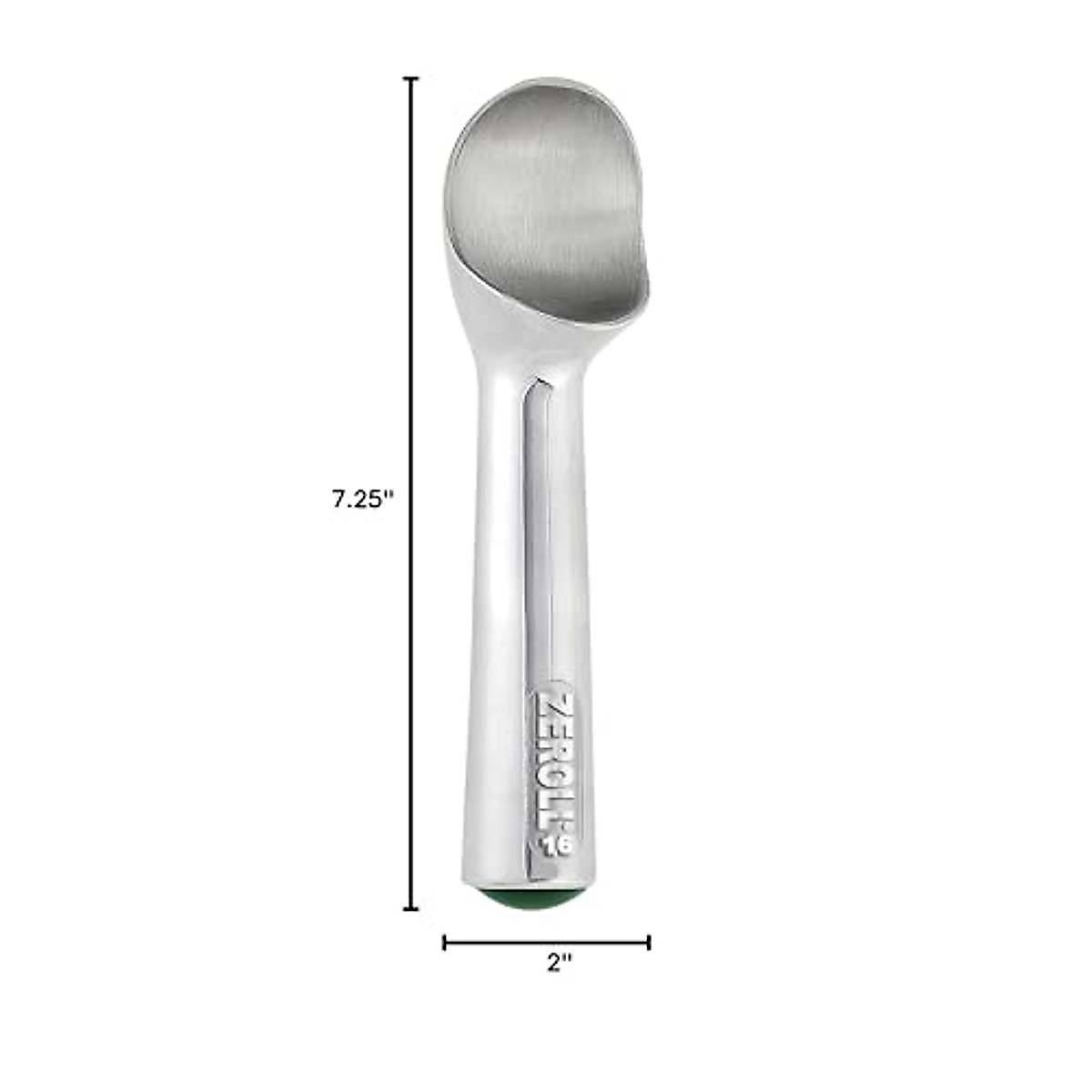 Zeroll Original Ice Cream Scoop Unique Liquid Filled Heat Conductive Handle Simple One Piece Aluminum Design Easy Release Made in USA, 2.5-Ounce, Silver