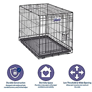 MidWest Homes for Pets Newly Enhanced Single & Double Door iCrate Dog Crate, Includes Leak-Proof Pan, Floor Protecting Feet , Divider Pane l & New Patented Features