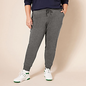 Amazon Essentials Women's Fleece Jogger Sweatpant (Available in Plus Size), Charcoal Heather, X-Large