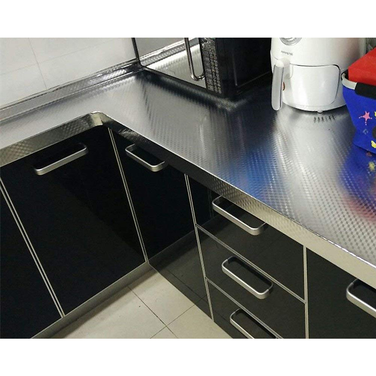 UPREDO Kitchen Stove Backsplash Sticker Waterproof Oilproof Wallpaper Peel Stick Drawer Cabinet Shelf Liners Paper 15.8inch by 9.8ft