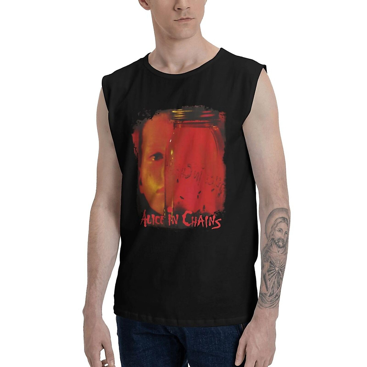 Mens American Rock Band Alice Music in Chains Tank Tops,Summer Muscle Quick Dry Crewneck Sleeveless Shirt,Graphic Undershirts Vest for Men Gym Training Black XX-Large Tank Top