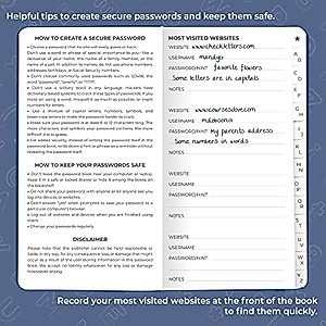 Clever Fox Password Book 2nd Edition – Hardcover Password Keeper with Alphabetical Tabs – Internet Address Notebook & Login Details Organizer Journal – 4.1x7.6” (Smoke Blue)