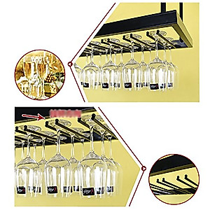 Wine Racks Metal Wine Glass Rack,Glassware Rack Wine Rack,Glassware Wine Rack、Shelf Wine Glass Holder,Wine Glass Rack, Champagne Glass Rack、 (Color : Black, Size : 50 * 35cm)