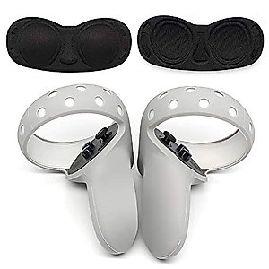 Touch Controller Grip Cover +Lens Cover for Quest 2,Silicone Anti-Throw Handle Protective Sleeve for Quest 2