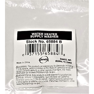 Danco 65884B Water Heater Supply Line Washer, Black, 1-Pack