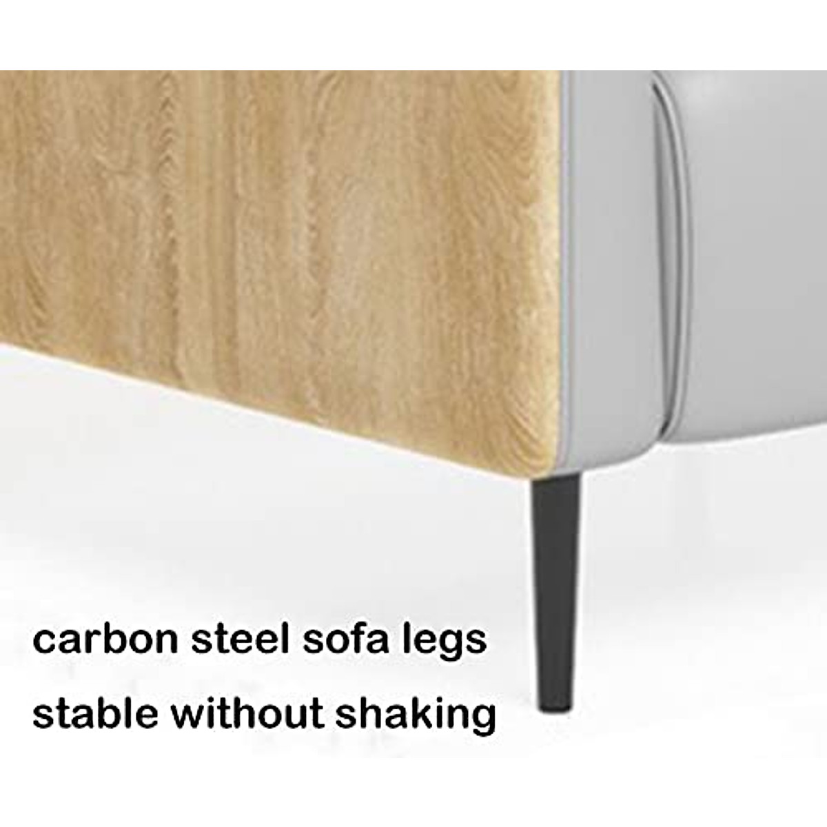 Sofa Couch Faux Leather Living Room Sofa with Throw Pillows Breathable Fabric Sofa Couch Carbon Steel Support Legs High Density High Rebound Sponge Cushions for Living Room Office