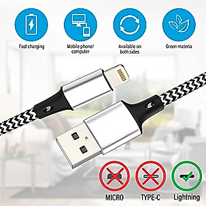 LTDNB [MFi Certified iPhone Charger Cable 3Pack[3/3/6ft] Fast Charging Lightning Cable Compatible iPhone 12/11Pro Max/11Pro/11/XS/Max/XR/X/8/8P/7and More-Black&White