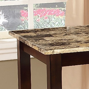 Roundhill Furniture Brando 3-Piece Counter Height Breakfast Set, Espresso Finish,Brown