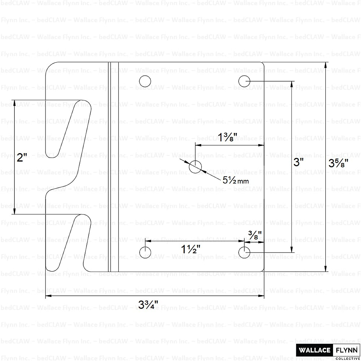 Bed Claw Retro-Hook Plates For Wooden Bed Rail Restoration, Set of 4 with Screws, Bed Frame