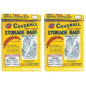 Warp'S Storage Bag Banana Bag Regular Yellow 36" X 60" 5 Bags Per Pack - 2 Pack (Total 10 Bags)