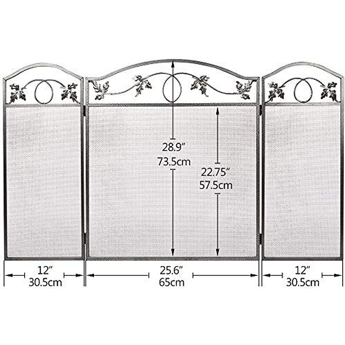 Amagabeli Indoor Fireplace Screen 3 Panel Bundle Fireplace Bellows for Fire Pit Large
