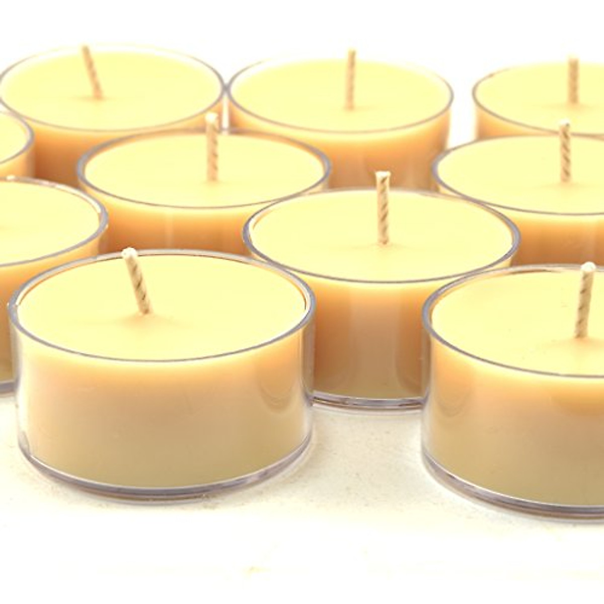 Very Vanilla Scented - Soy Tealight Candles, 12 Pack - Beige Tealight Candles - Highly Scented - Made with Soy Wax - Handmade in The USA - Candeo Candle - Food Scents