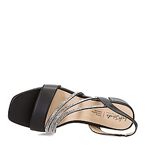 LifeStride Womens Joy Strappy Heeled Sandal, Black, 9 US