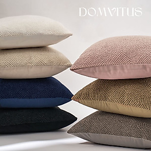 DOMVITUS Decorative Pillow Cover, 2pcs 18x18 Milk White Boucle, Plain Velvet Back, Set of 2 Throw Pillow Covers for Couch, Bed, Sofa, Living Room, Soft Accent Pillows
